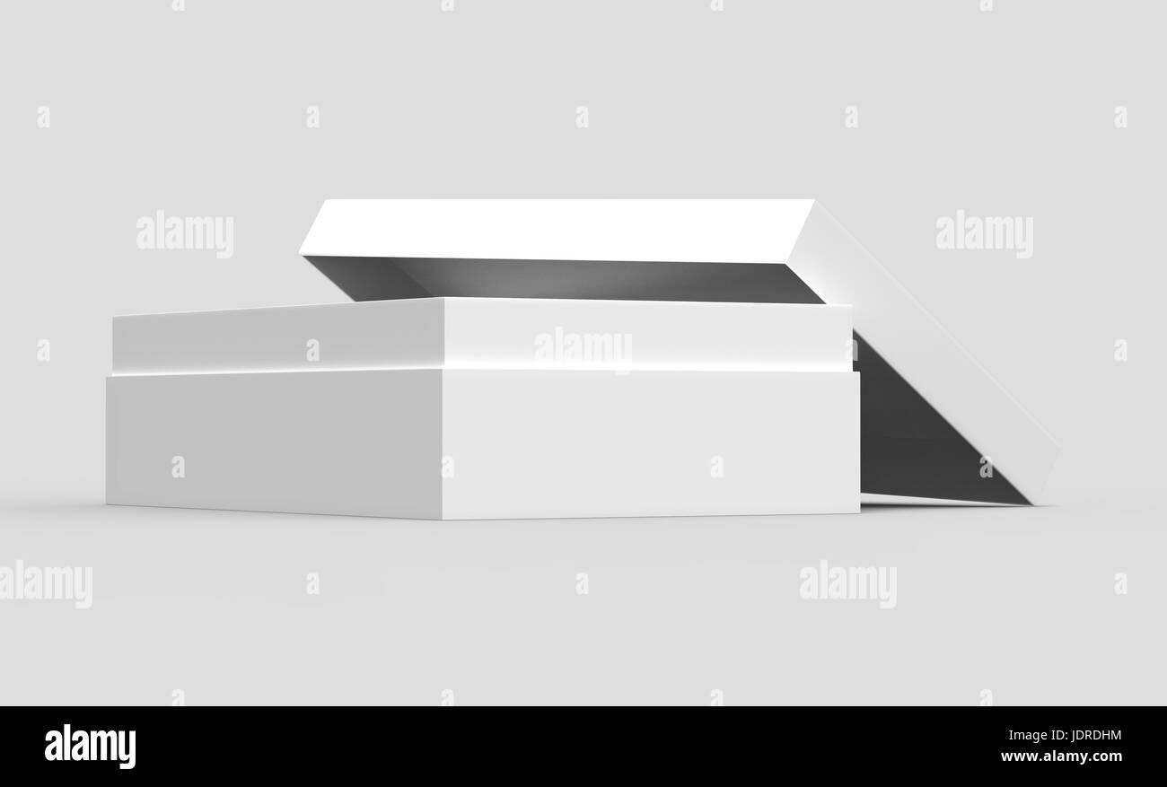 right tilt white 3d rendering blank rectangular open box with box ... right tilt white 3d rendering blank rectangular open box with box ...