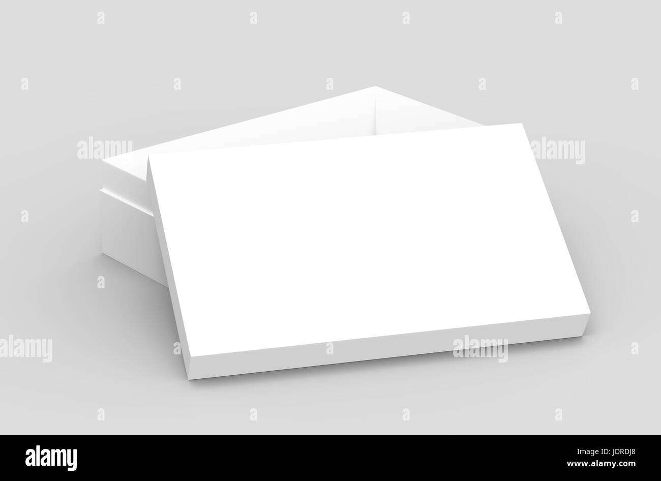 left tilt white 3d rendering blank rectangular open box with box ...