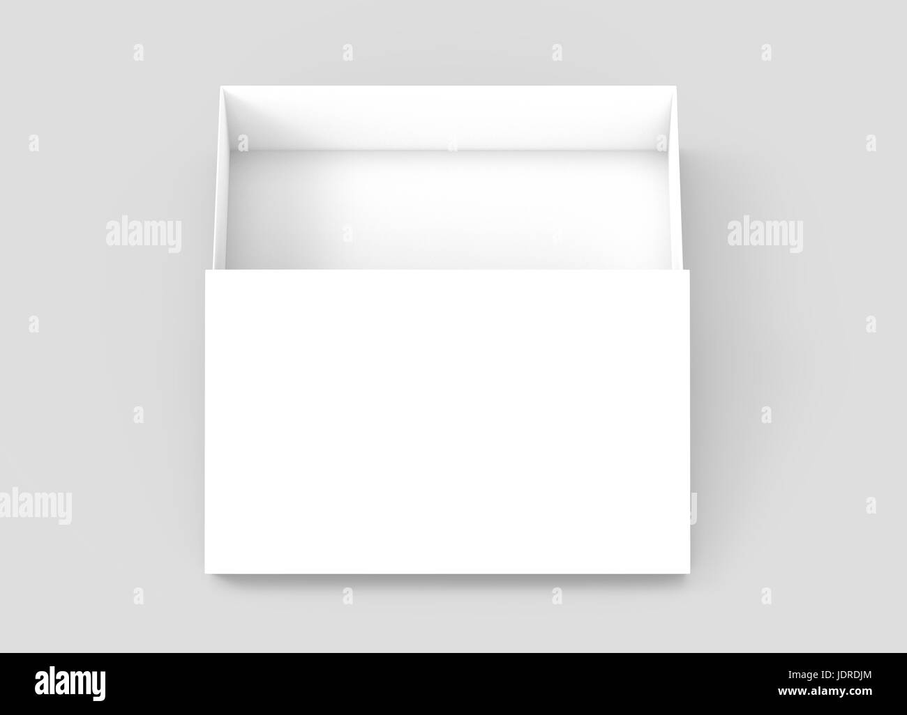 white 3d rendering blank open rectangular box with box separate lid ...