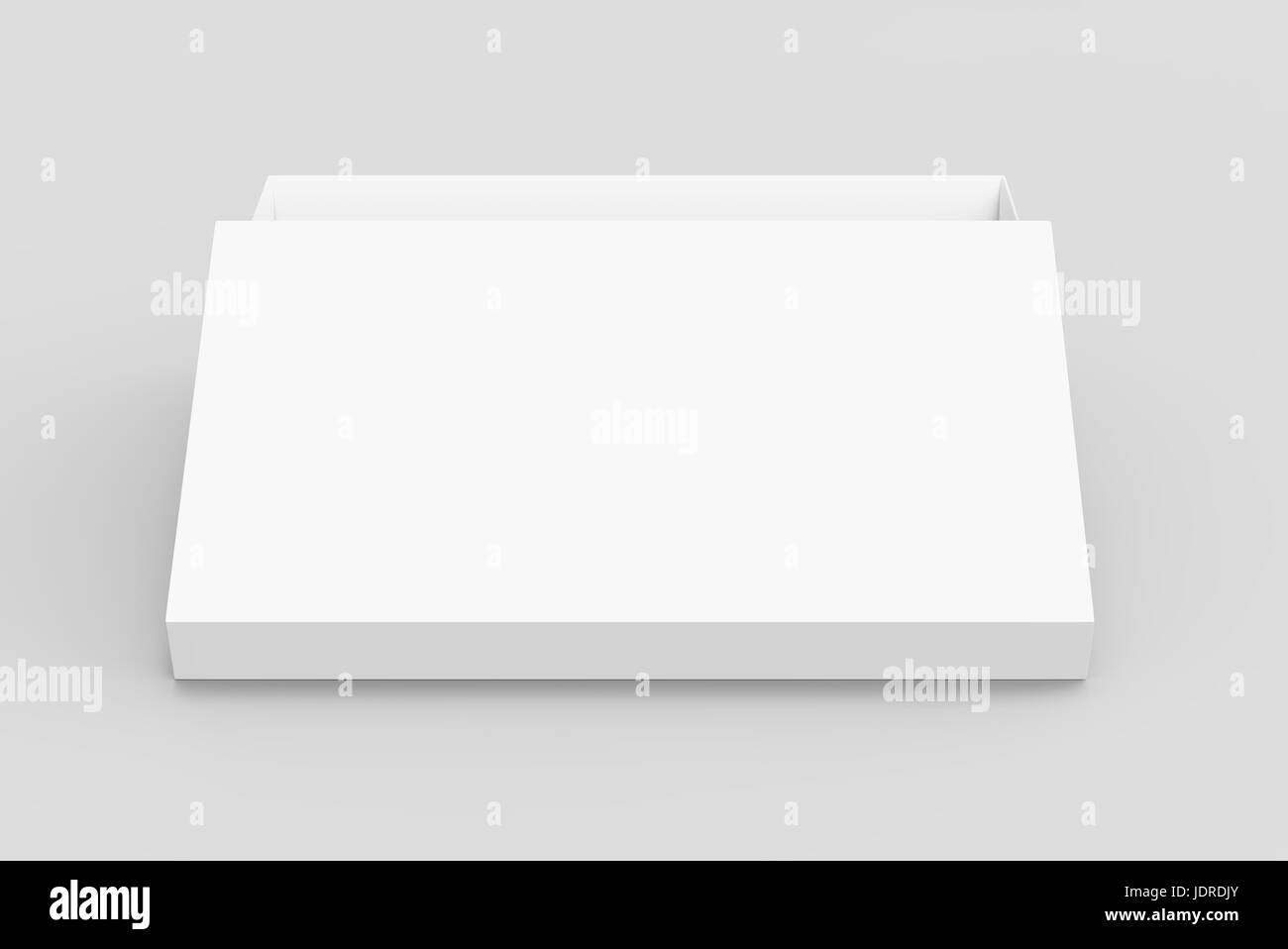 white 3d rendering blank open rectangular box with box separate lid ...