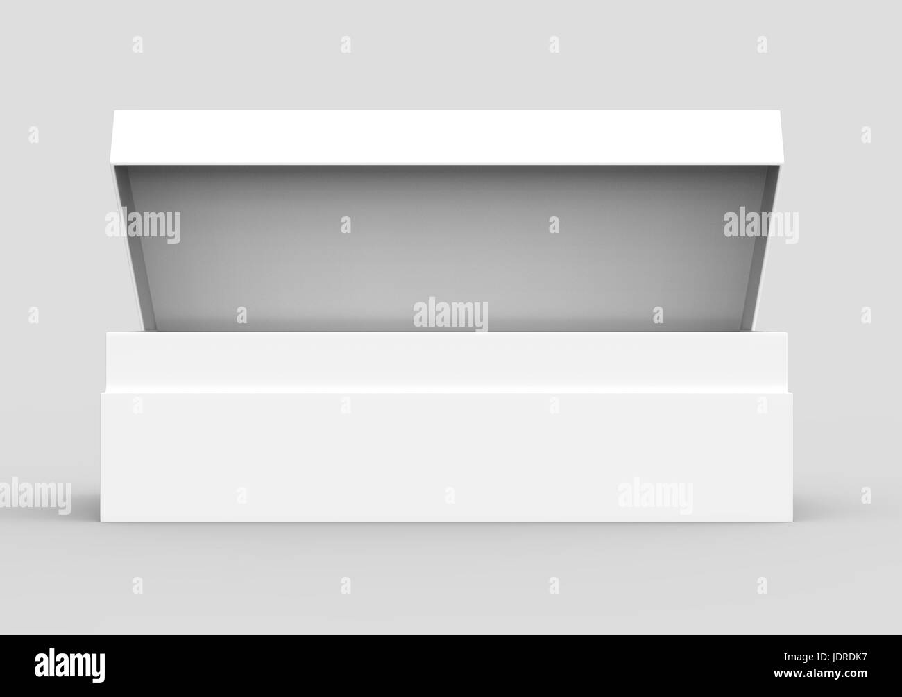 white 3d rendering blank rectangular open box with box separate lid ...