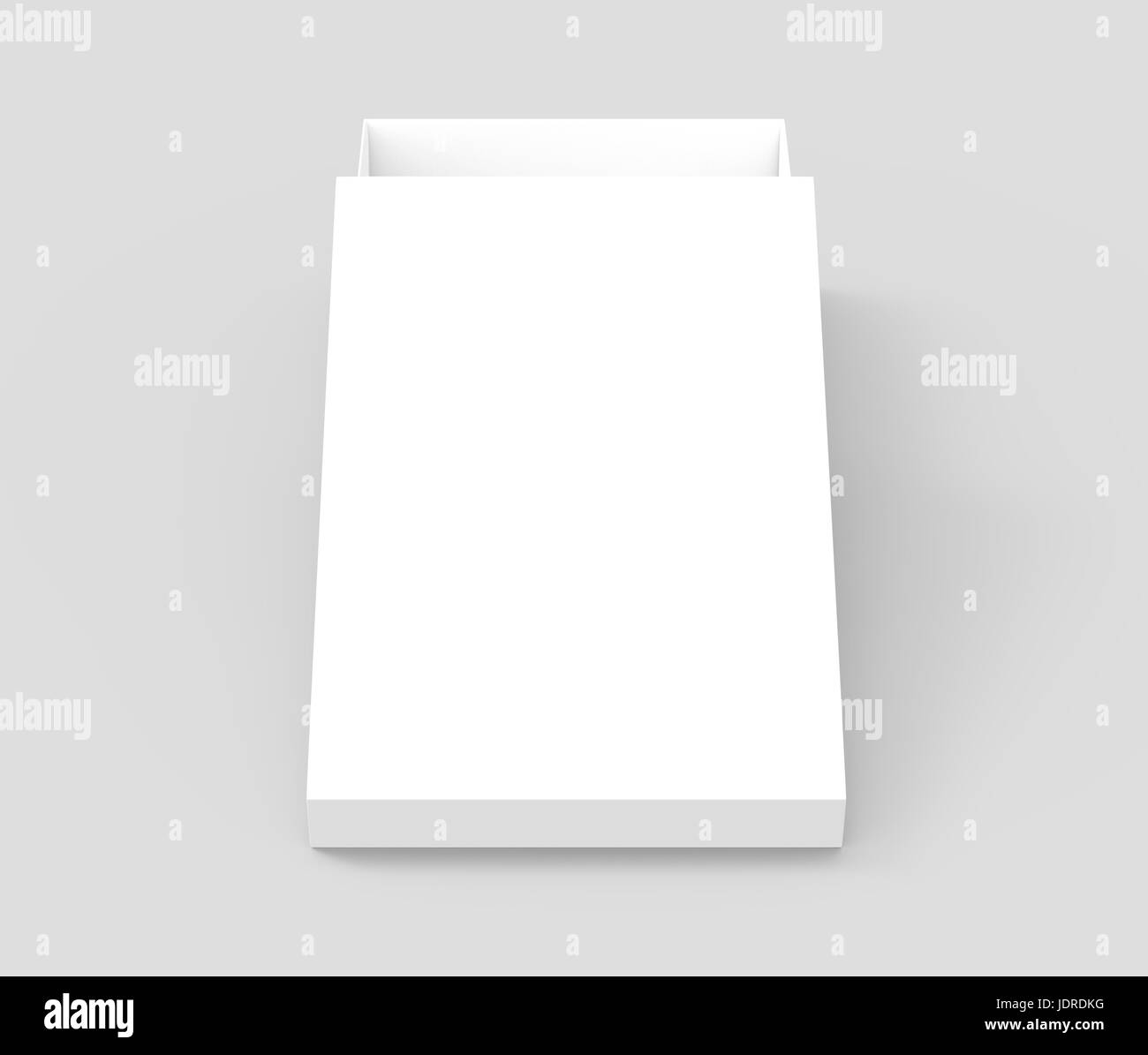 white 3d rendering blank open rectangular box with box separate lid ...