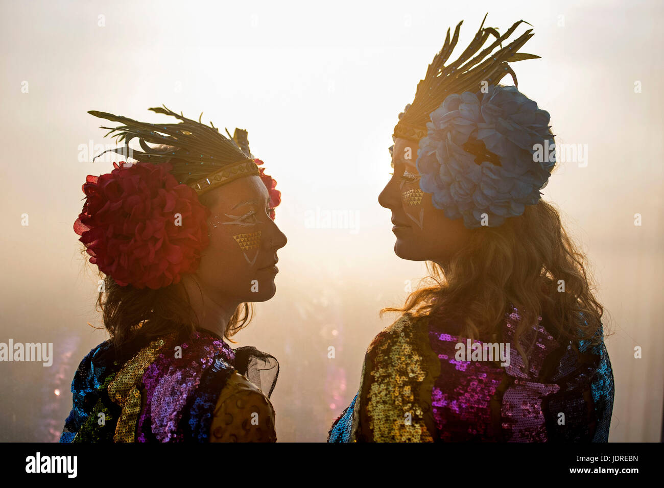 Gaia Harvey-Johnson and Sarah Vero celebrate the Summer Solstice at the ...