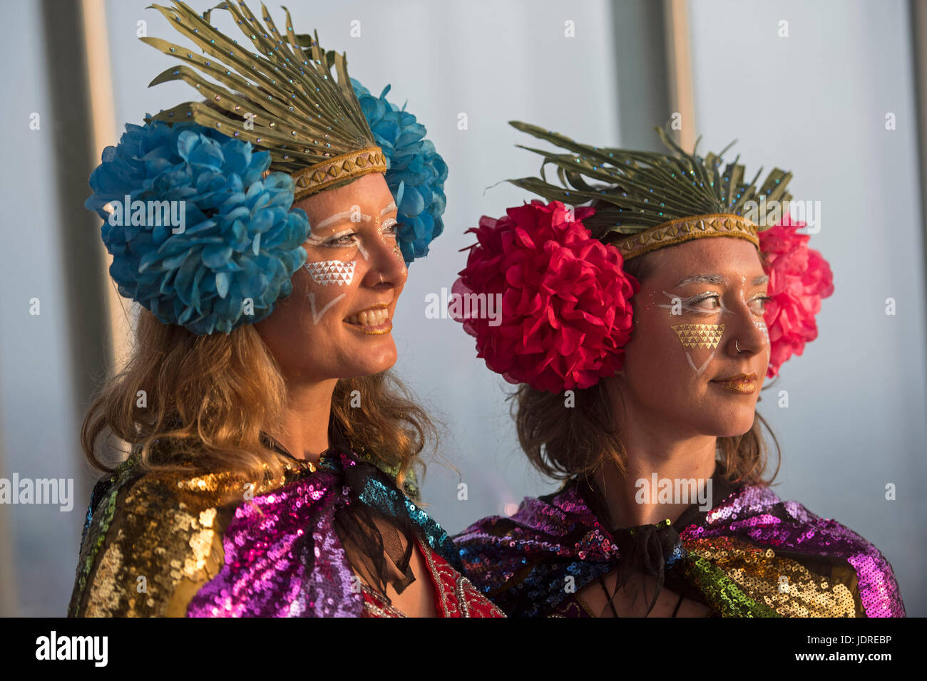 Gaia Harvey-Johnson and Sarah Vero celebrate the Summer Solstice at the ...