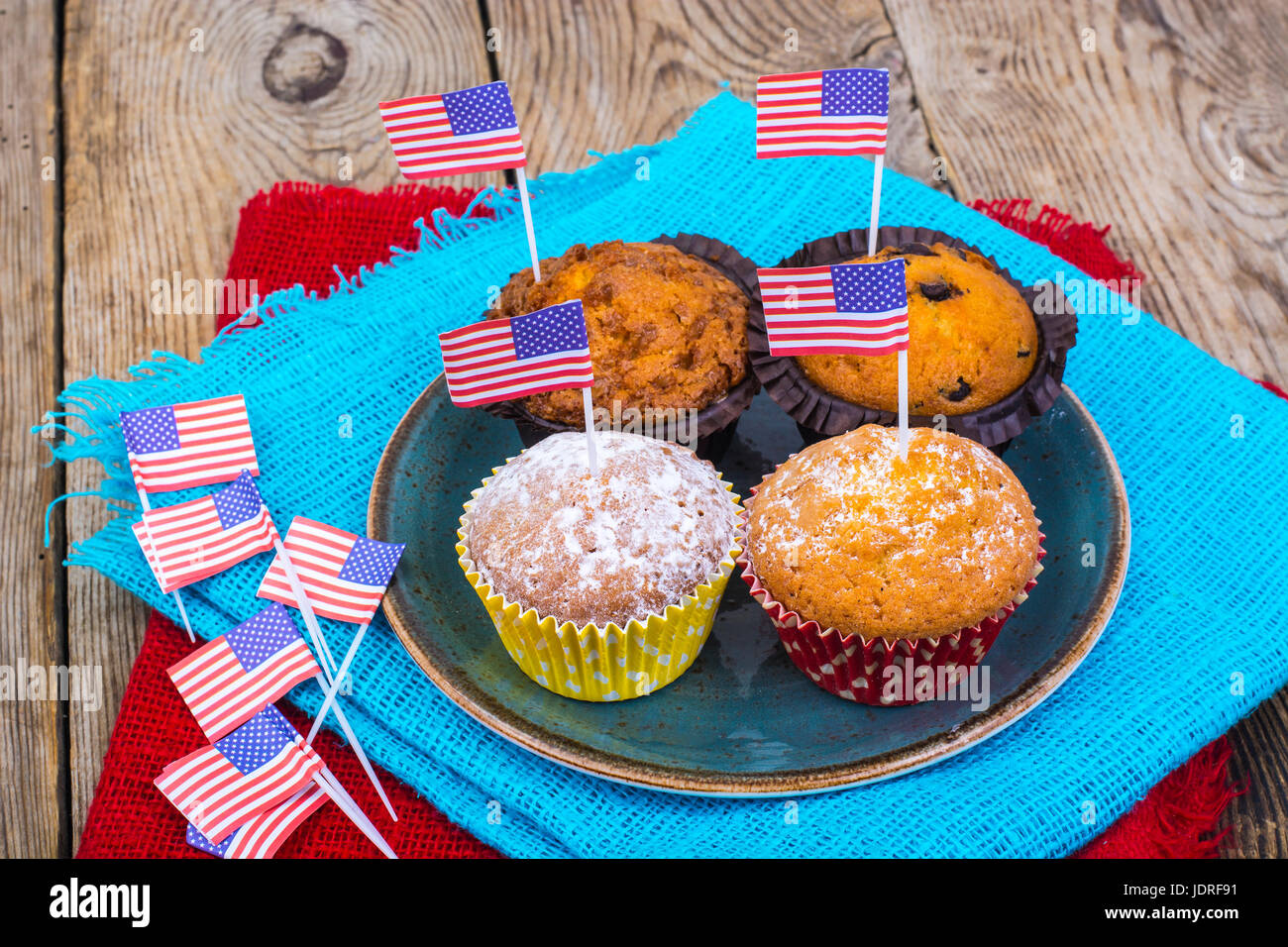 American independence day, celebration, patriotism concept - muffins ...