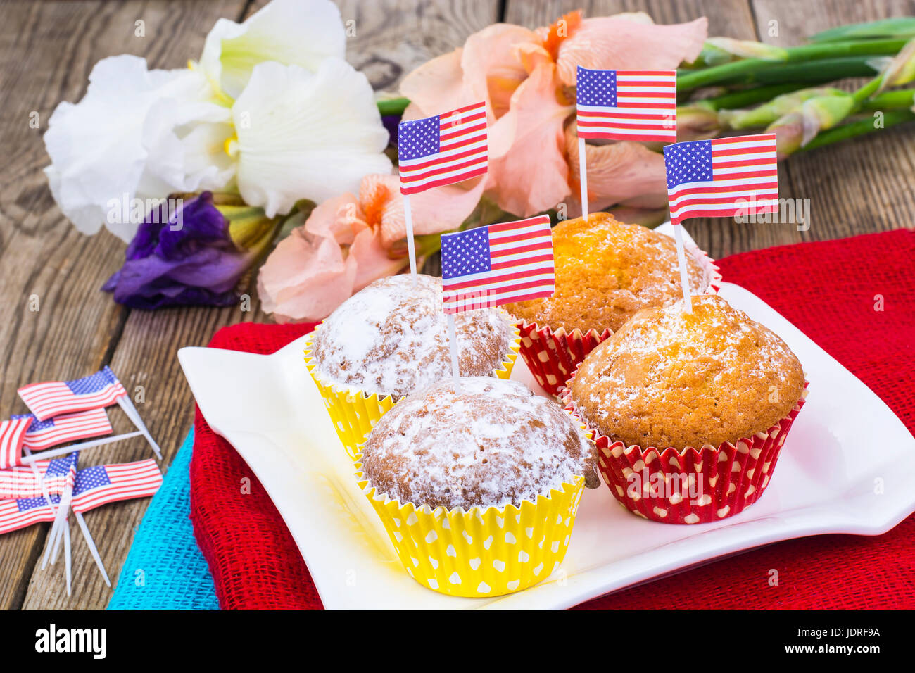 American independence day, celebration, patriotism concept - muffins ...