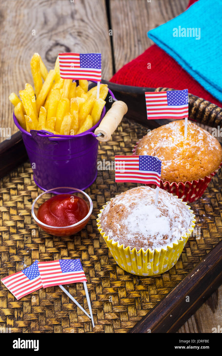 Lunch on Independence Day July 4. Studio Photo Stock Photo - Alamy