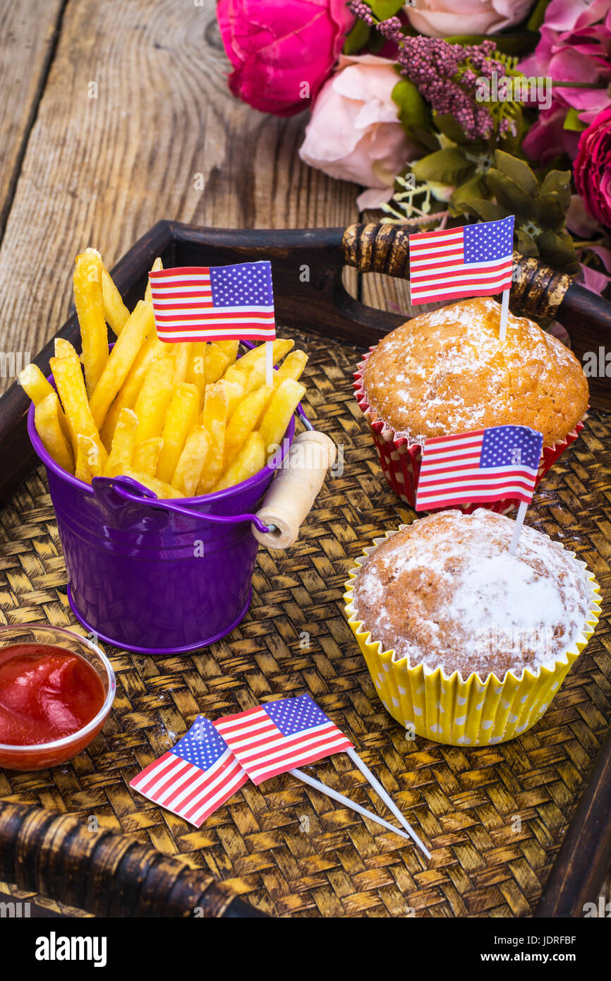 Lunch on Independence Day July 4. Studio Photo Stock Photo - Alamy