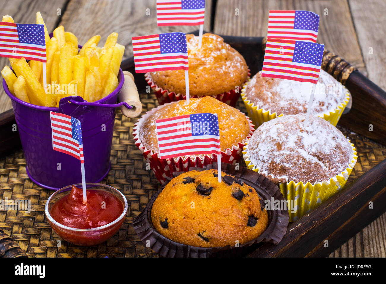 Lunch on Independence Day July 4. Studio Photo Stock Photo - Alamy