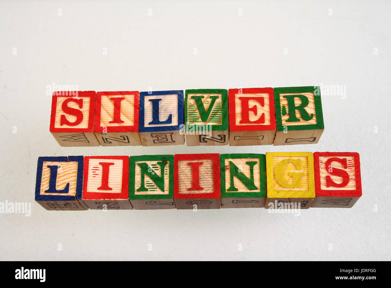 The term silver linings displayed visually on a white background using ...