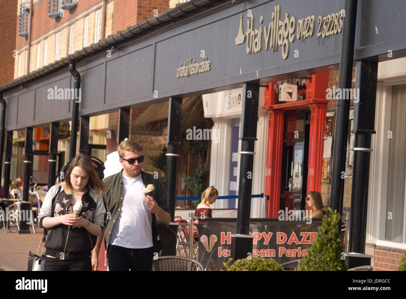 Restaurants and cafes at Hartlepool marina Stock Photo - Alamy