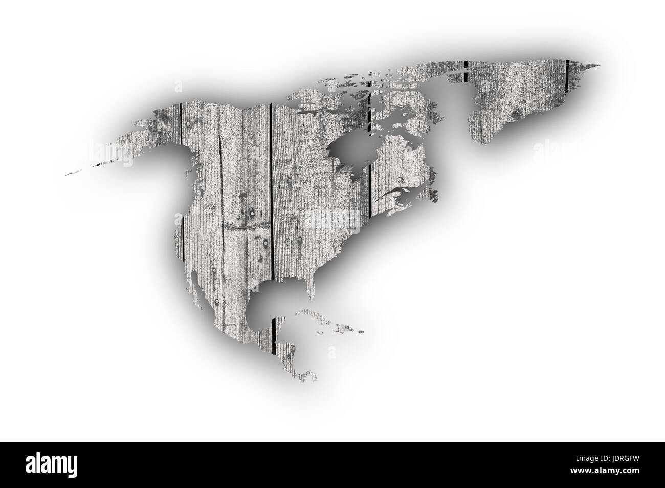 Map of North America on weathered wood Stock Photo - Alamy