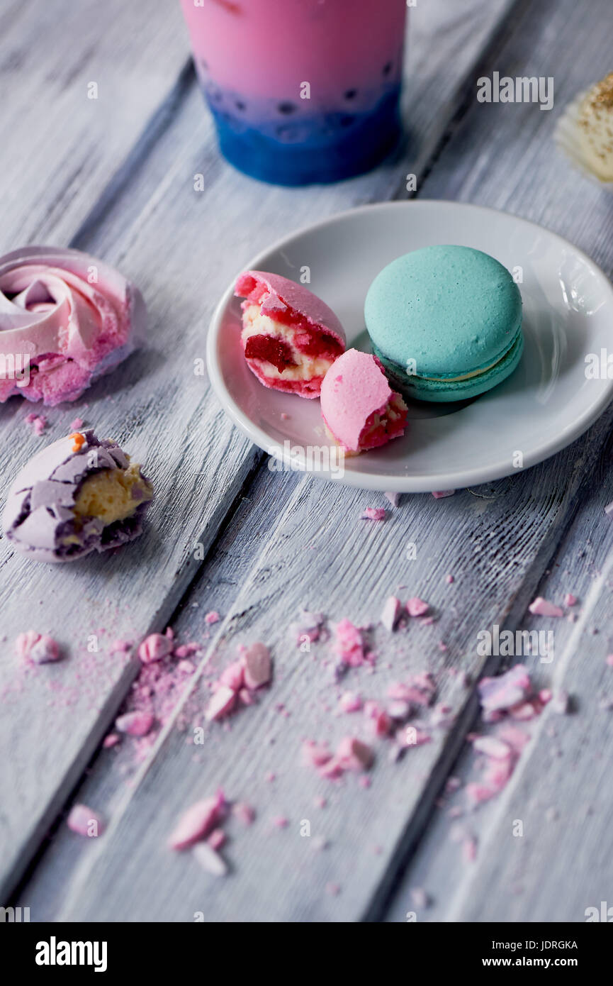 Beautiful sweets pastel shades on a beautiful wooden background ...