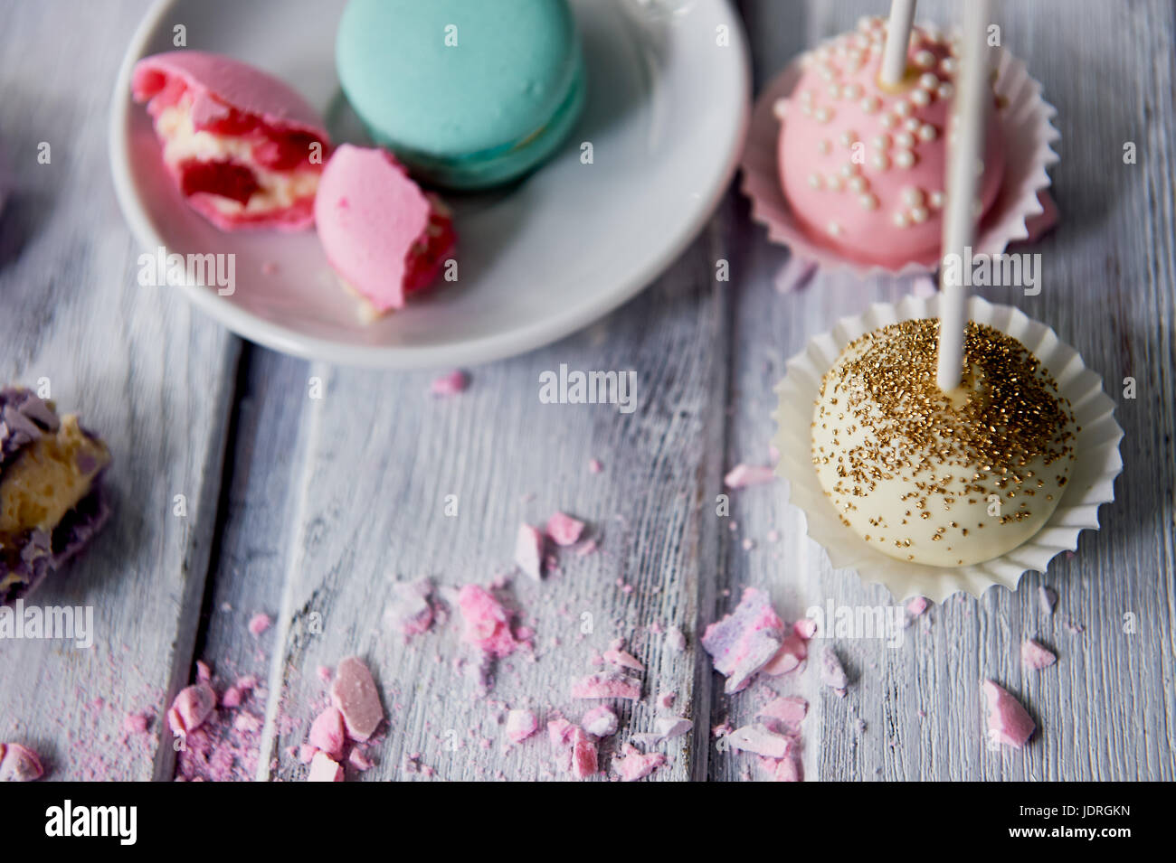 Beautiful sweets pastel shades on a beautiful wooden background ...