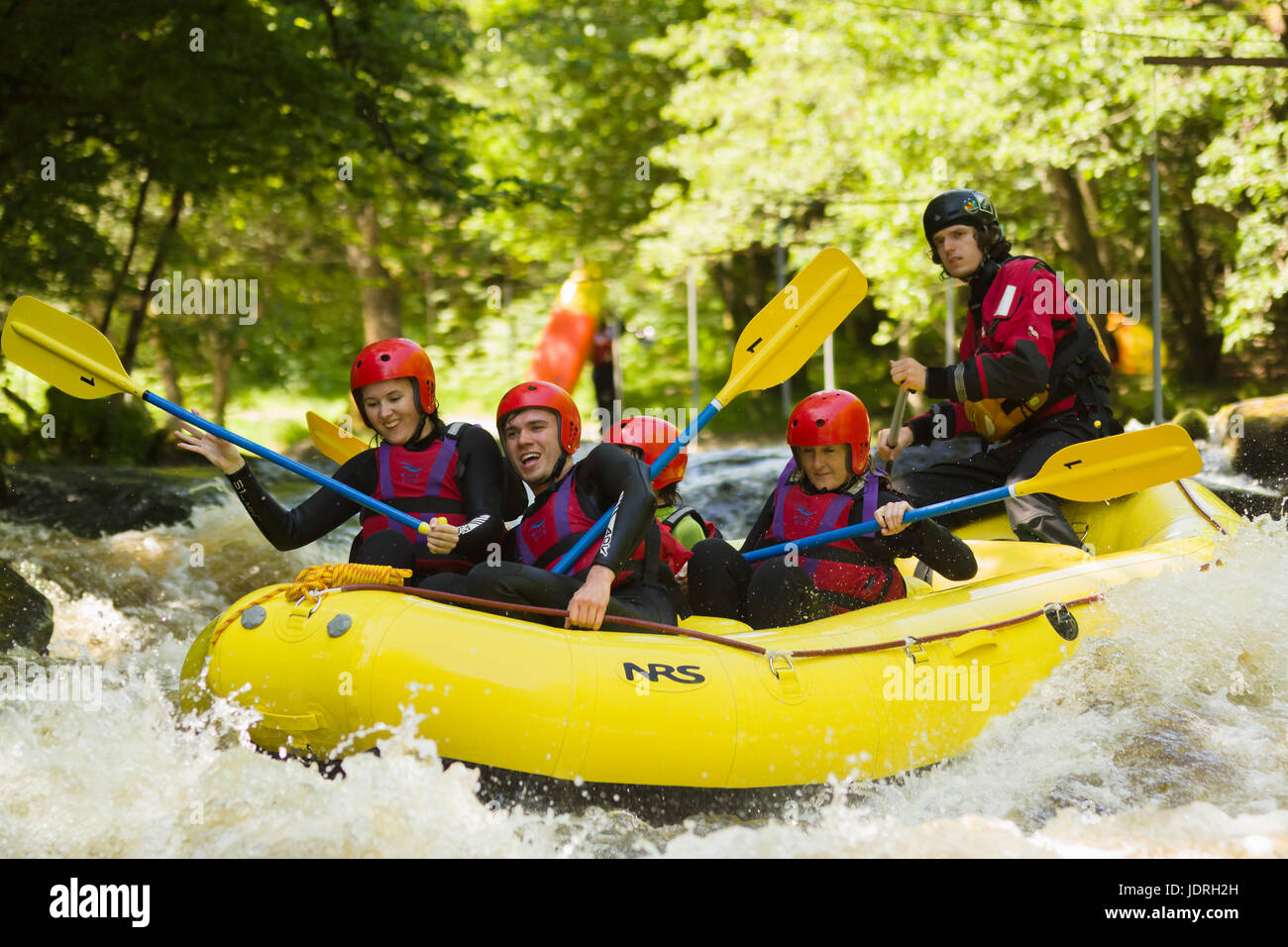White water rafters shooting the rapids at the National White Water ...