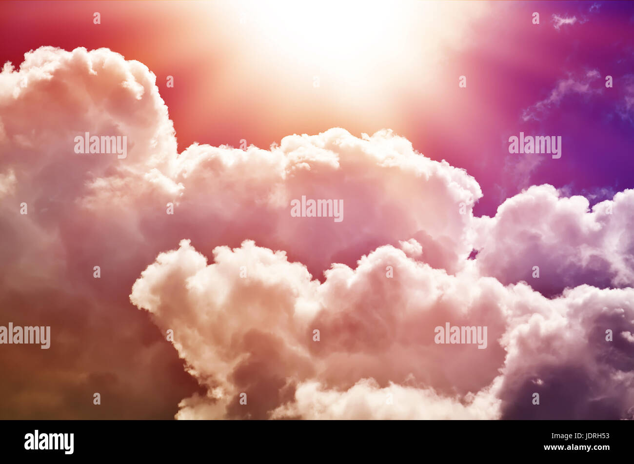 Beautiful Multicolored Sky with Clouds and Sunlight Stock Photo - Alamy