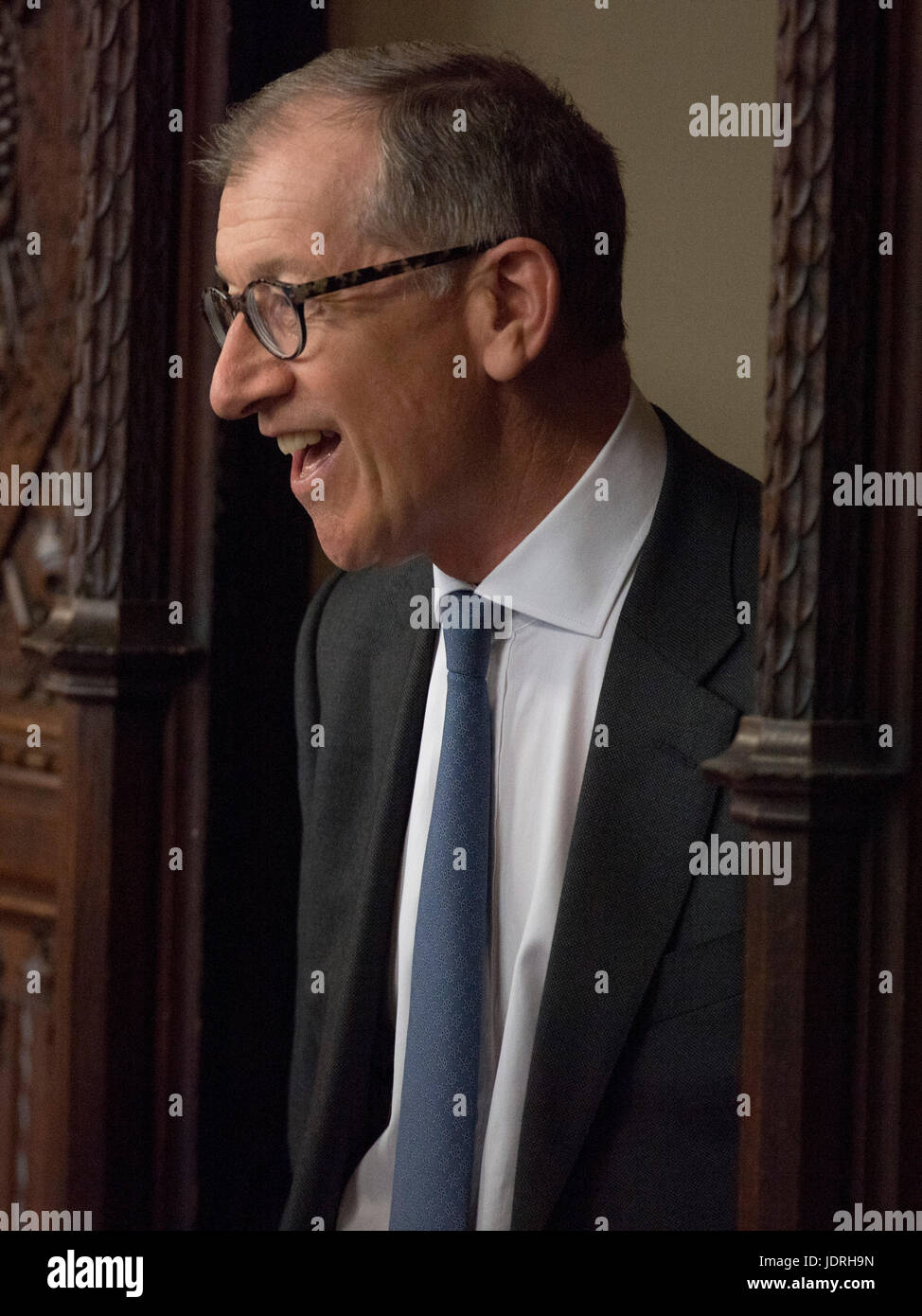 Phillip May, husband of the Prime Minister Theresa May waiting in the ...