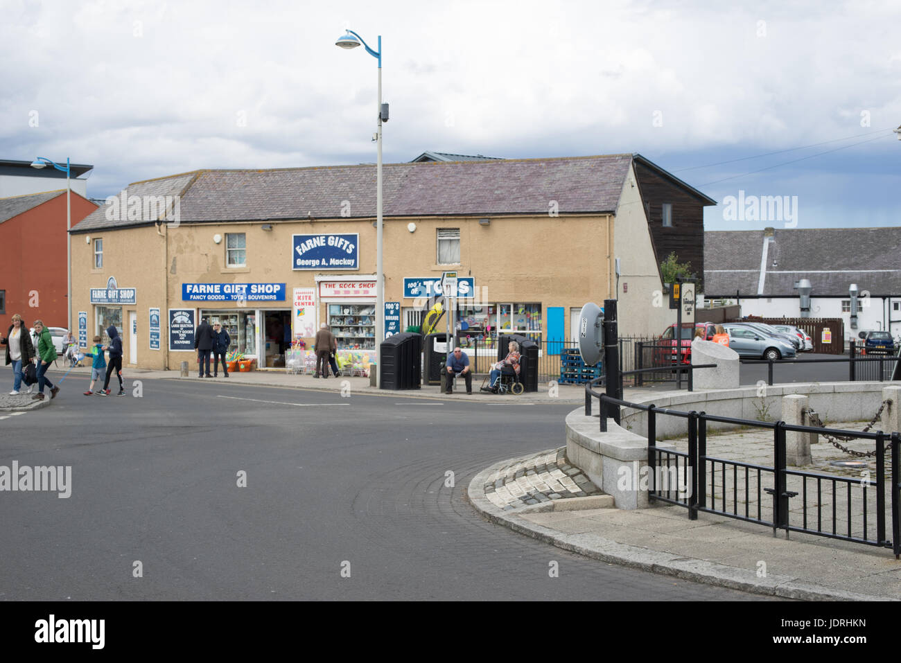 Seahouses Town Centre, Northumberland, England Stock Photo - Alamy