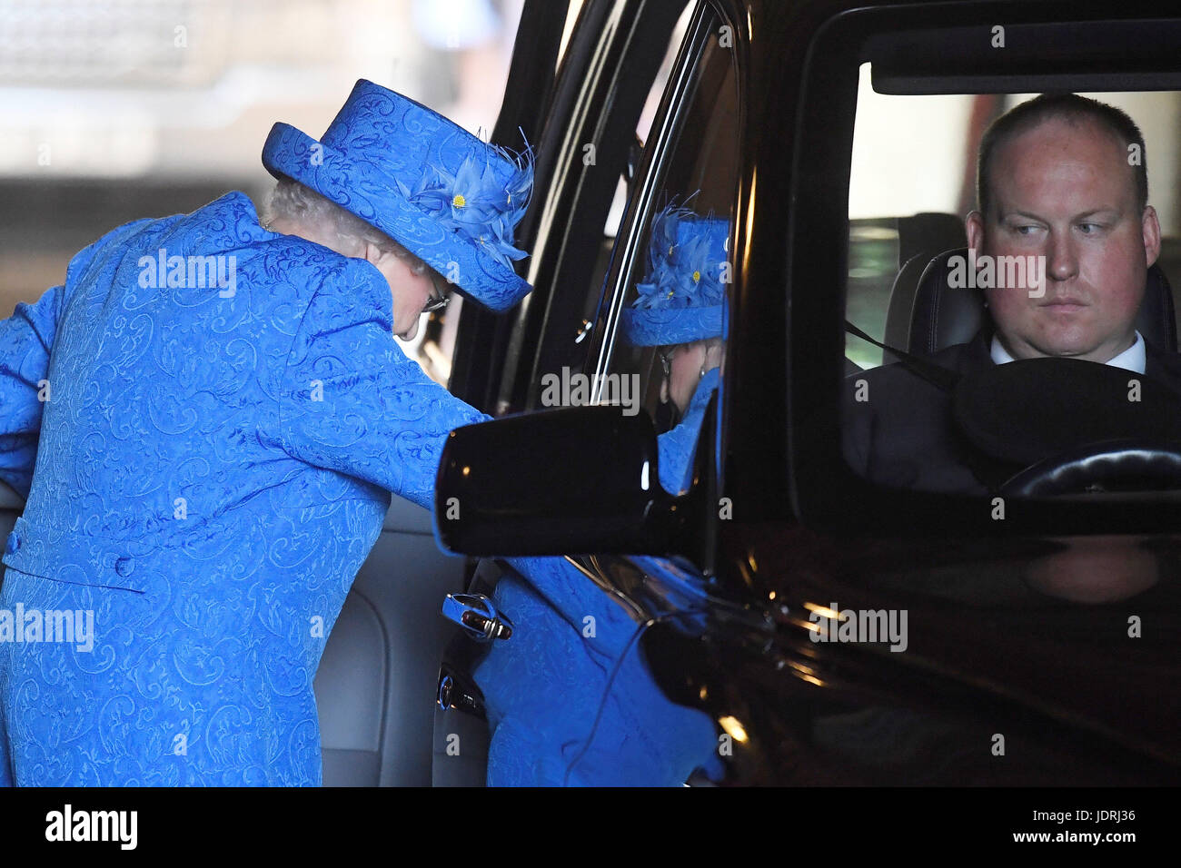 Queen Elizabeth II leaving after the State Opening of Parliament in the ...