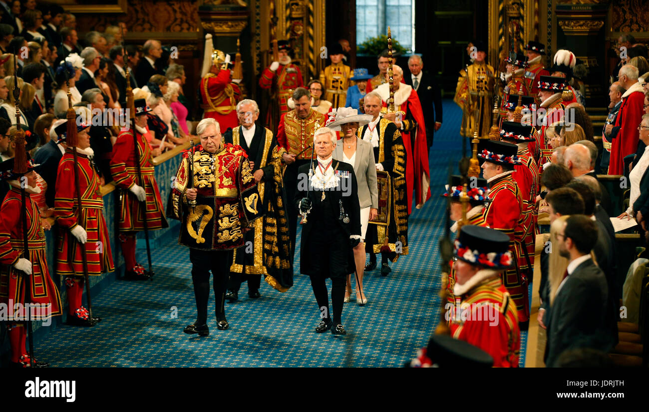 Gentleman Usher of the Black Rod, David Leakey leads the Queen's ...