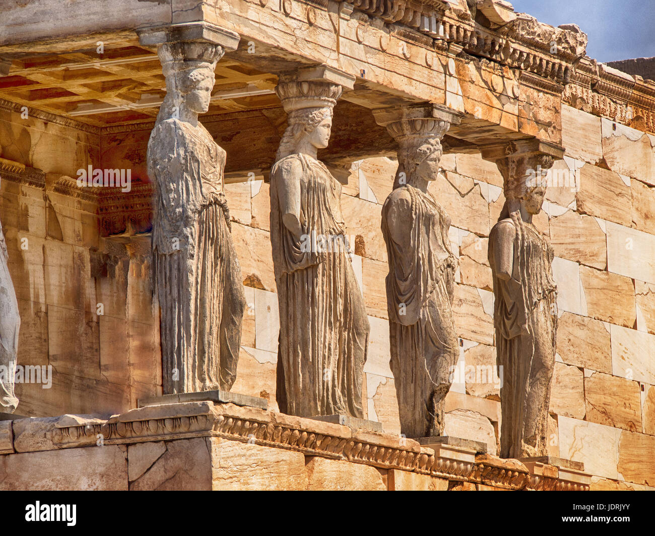 Detail of caryatids statues on Athens Parthenon Stock Photo - Alamy
