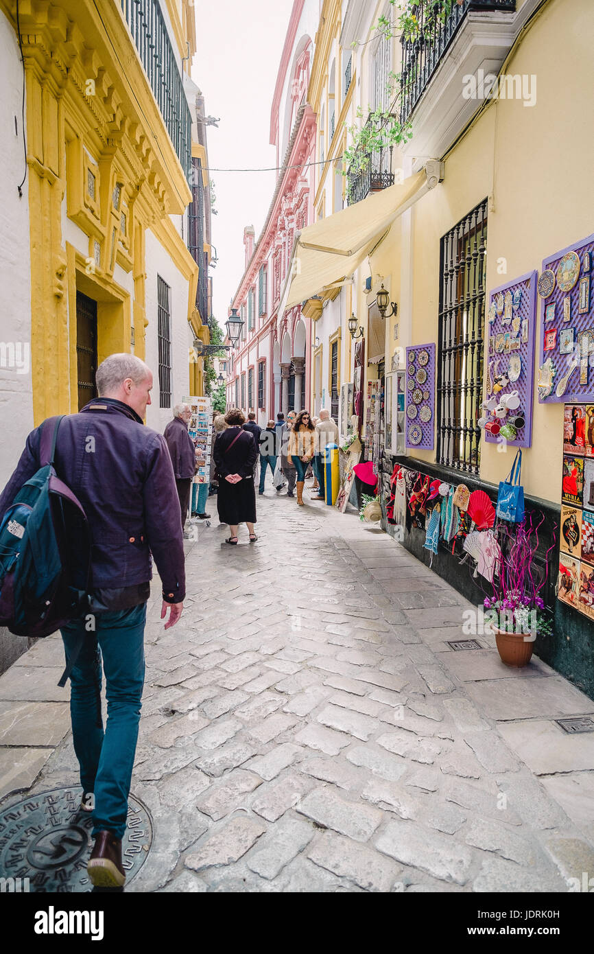 Seville shopping street hi-res stock photography and images - Alamy