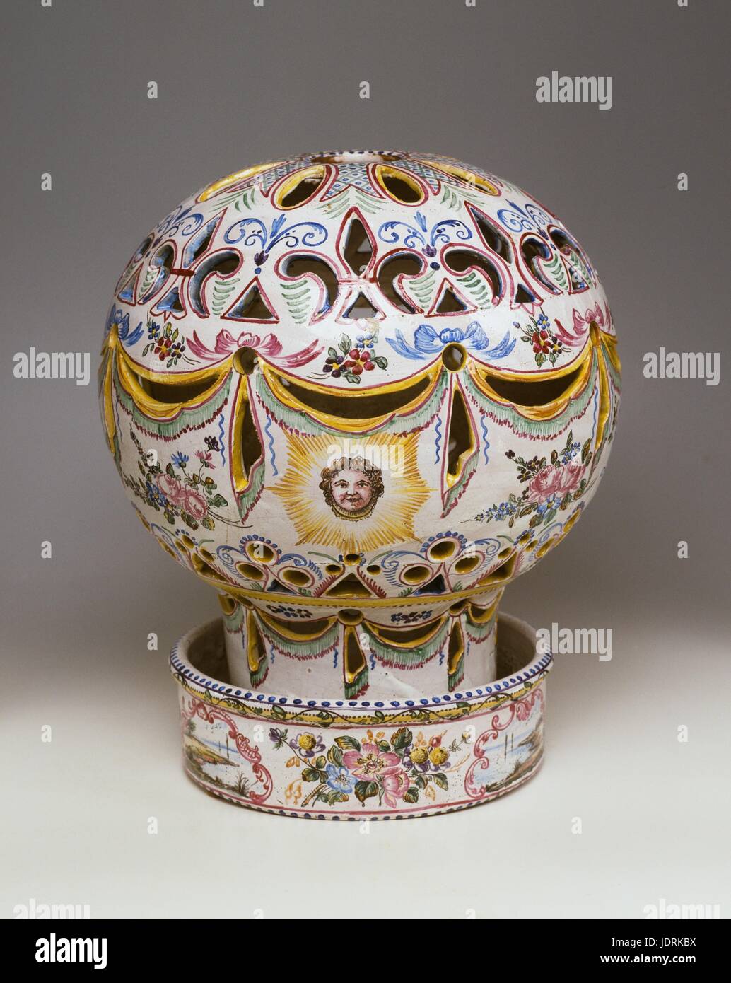 Made in the south of France Pair of cut-out faience hot-air balloons ...