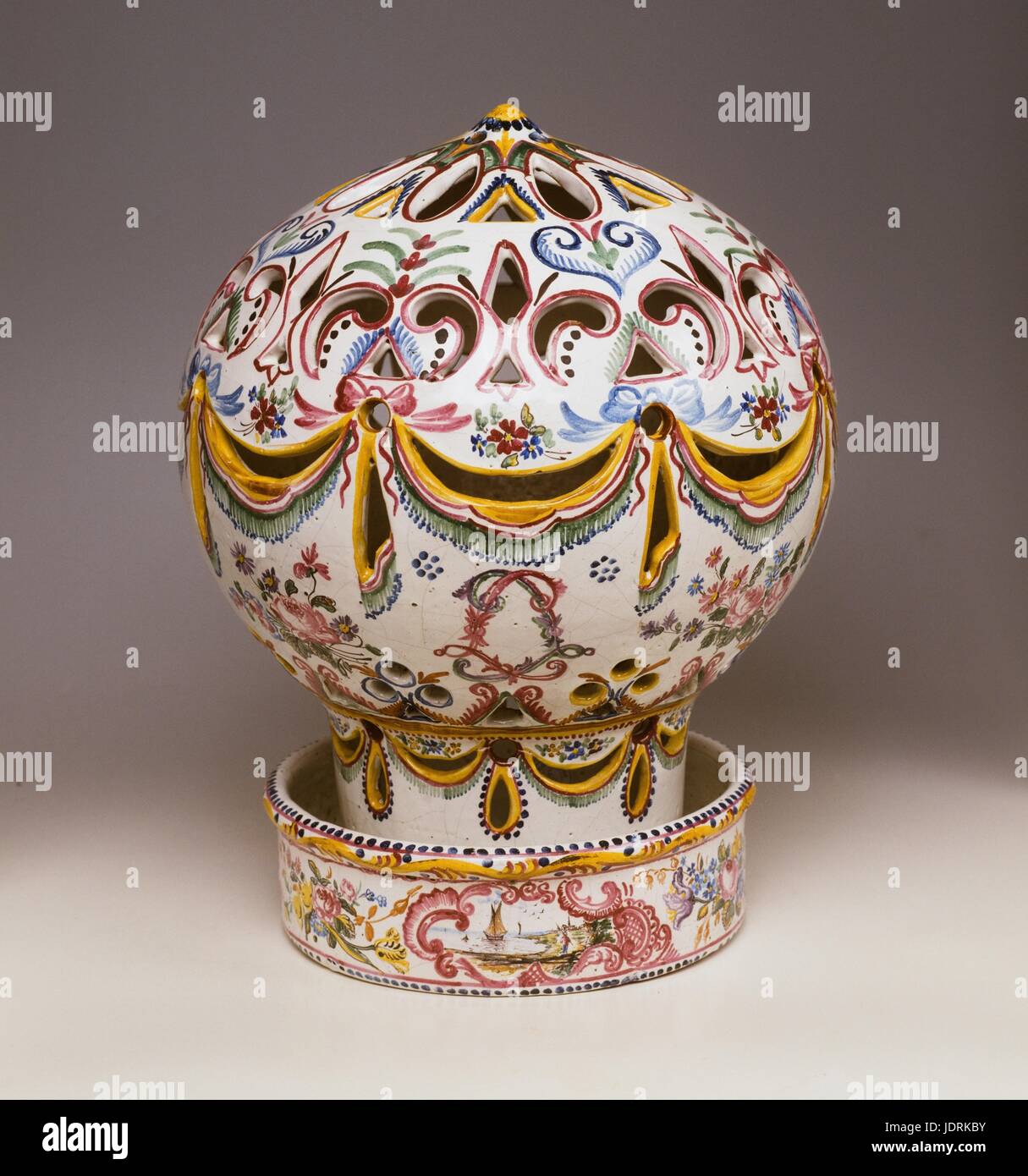 Made in the south of France Pair of cut-out faience hot-air balloons ...