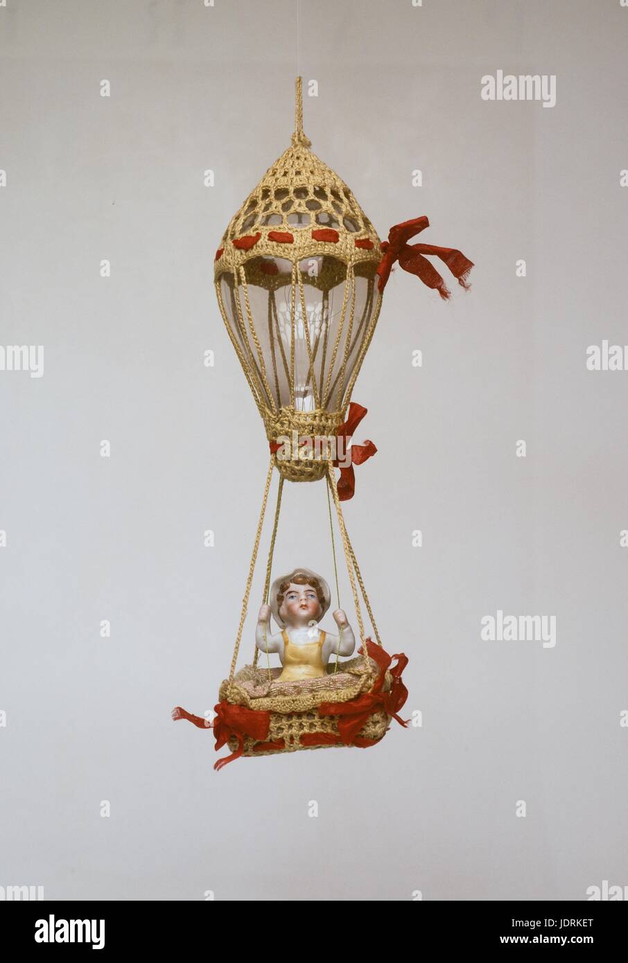 Souvenir of the 1889 World Fair Electric lightbulb representing hot-air ...