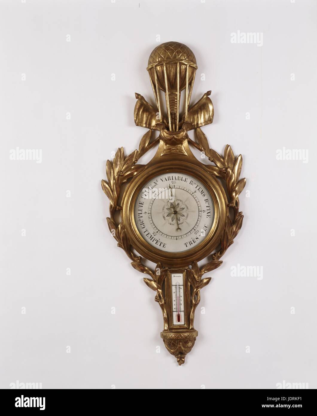 Barometer with design of Charles and Robert's balloon at the time of ...