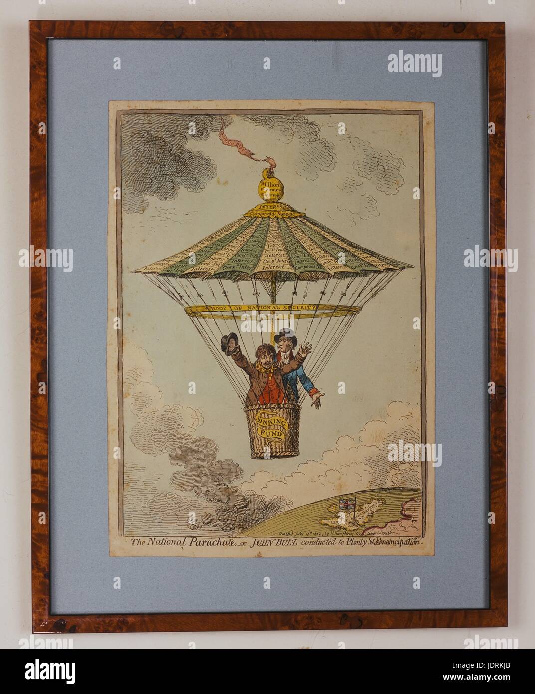 The National Parachute or John Bull conducted to Plenty & Emancipation ...