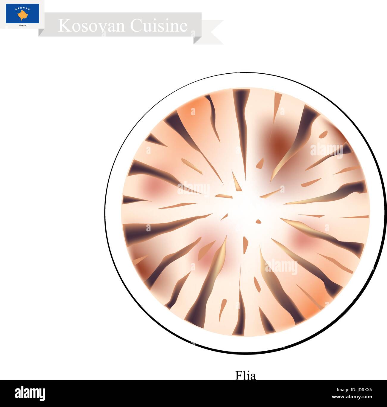 Kosovan Cuisine, Flia or Flija The Traditional Pie Made of Thin Pancake ...