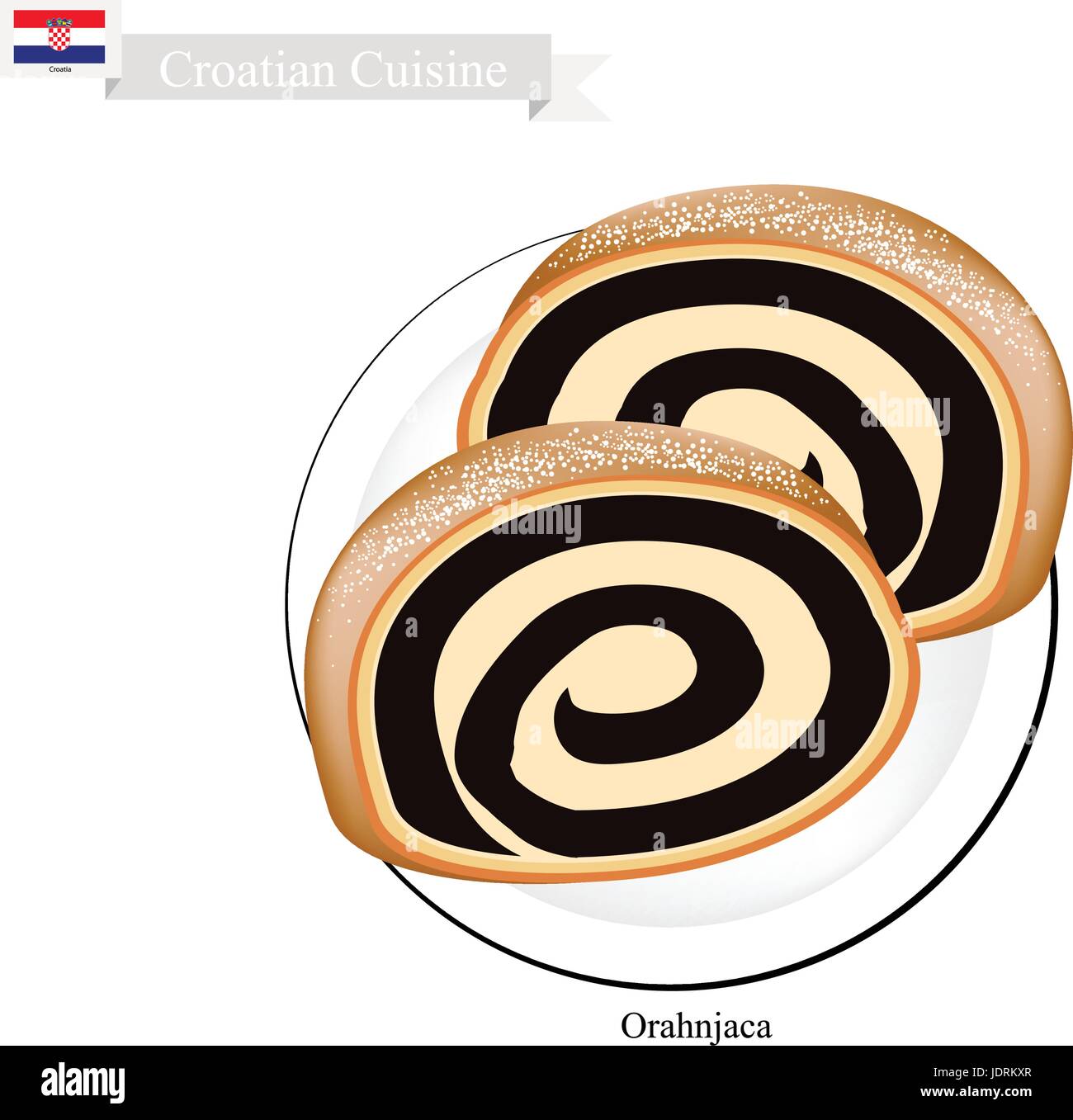 Croatian Cuisine, Orahnjaca or Traditional Roll Cake Made From Dough ...