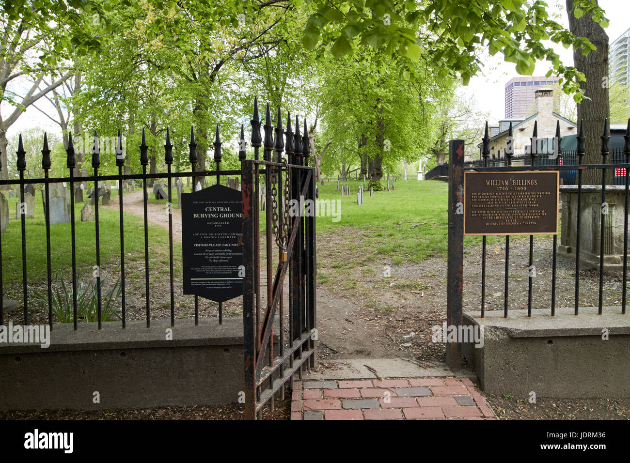 central burying ground cemetery Boston USA Stock Photo - Alamy