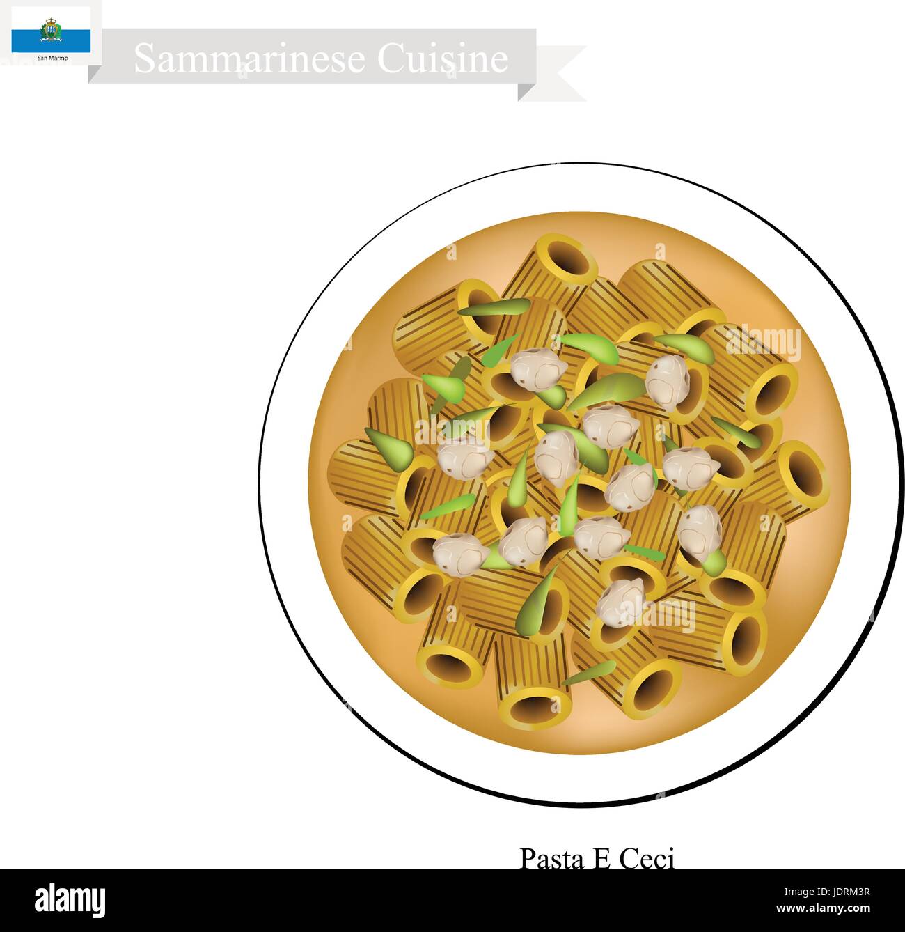 Sammarinese Cuisine, Pasta E Ceci or Macaroni Pasta with Chickpeas Soup ...
