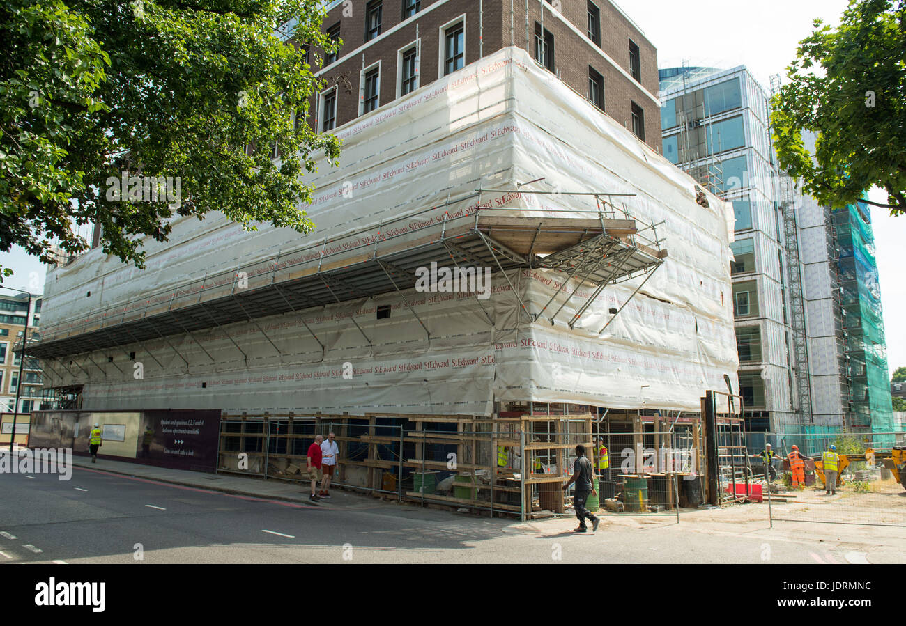 General view of flats under construction in the Kensington Row ...