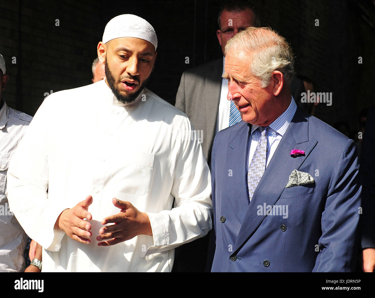 The Prince of Wales (right) speaks to Imam Mohammed Mahmoud as he ...