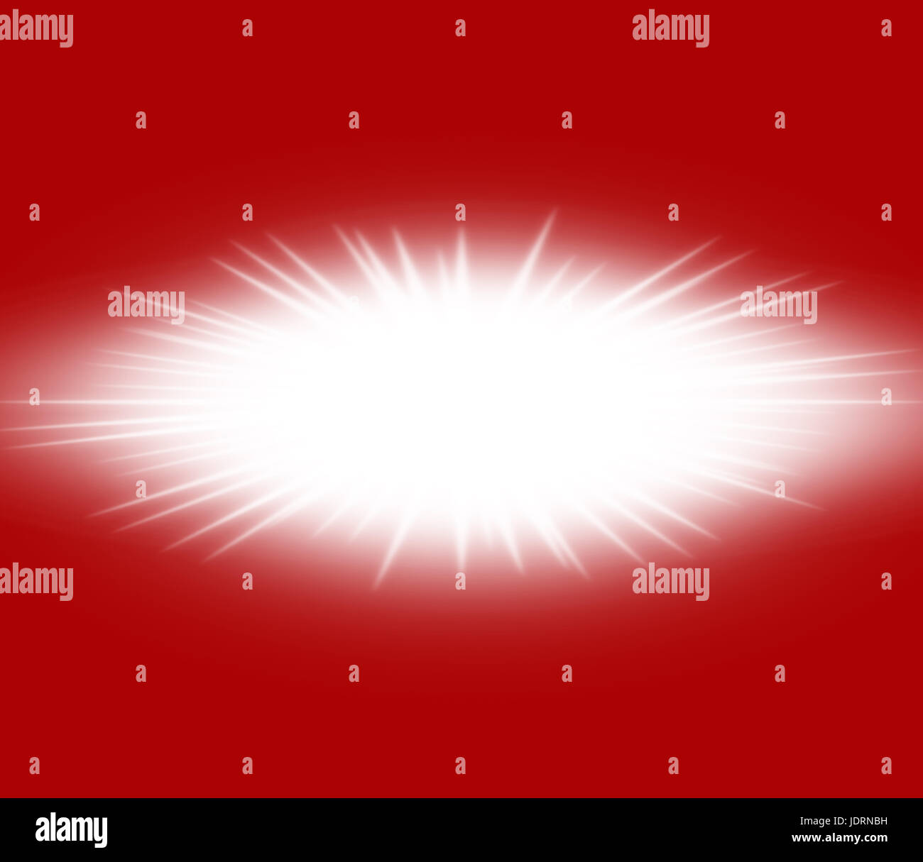 Bright white flash star on a red background with copy space for text ...