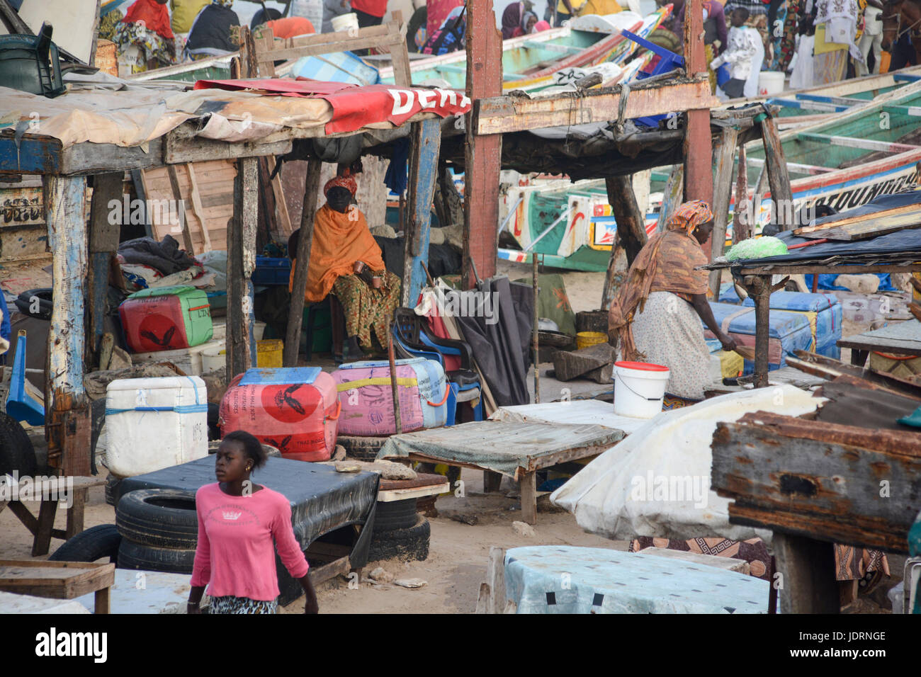 Yoff beach fish market in Dakar, Senegal Stock Photo - Alamy