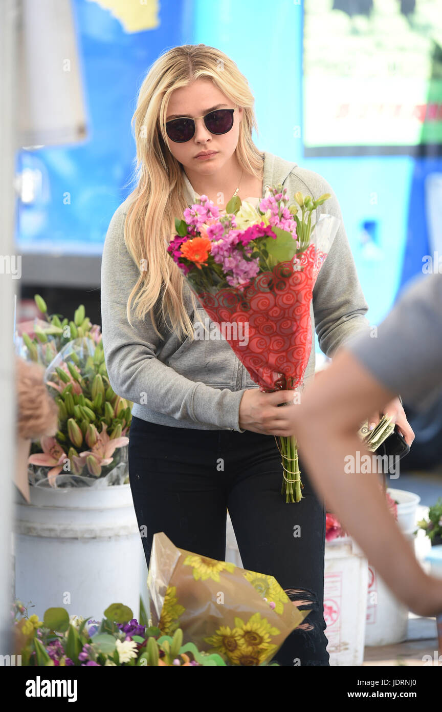 Chloe Grace Moritz goes to the Studio City Farmers Market with friends ...