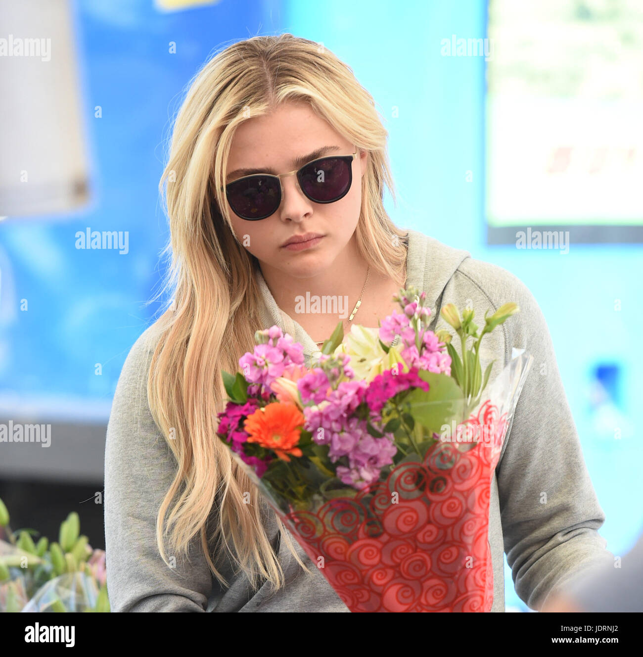 Chloe Grace Moritz goes to the Studio City Farmers Market with friends ...