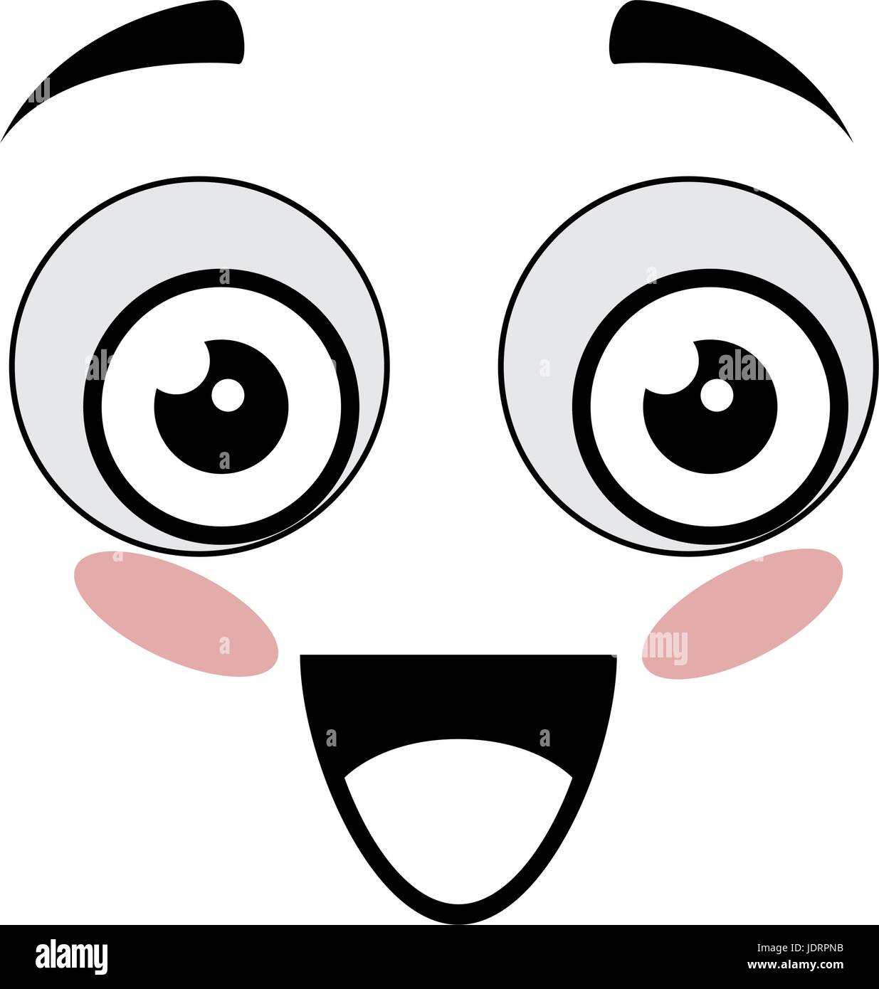 cartoon happy face icon over white background vector illustration Stock ...