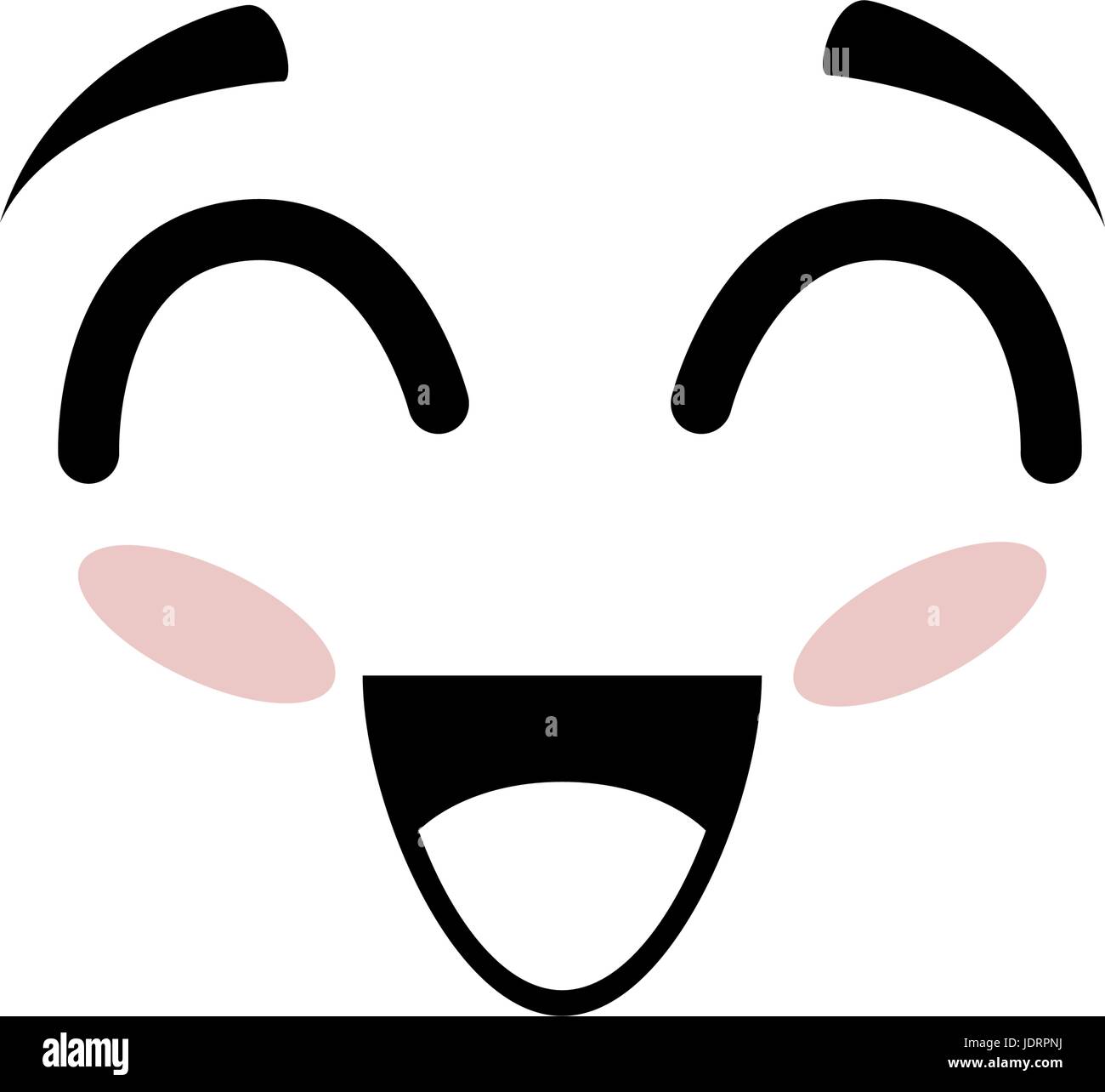 cartoon happy face icon over white background vector illustration Stock ...