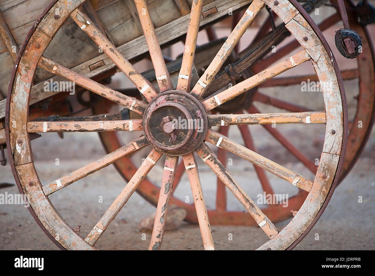 Carriage of wood, Detail of wagon wheel of wood, Spain Stock Photo - Alamy