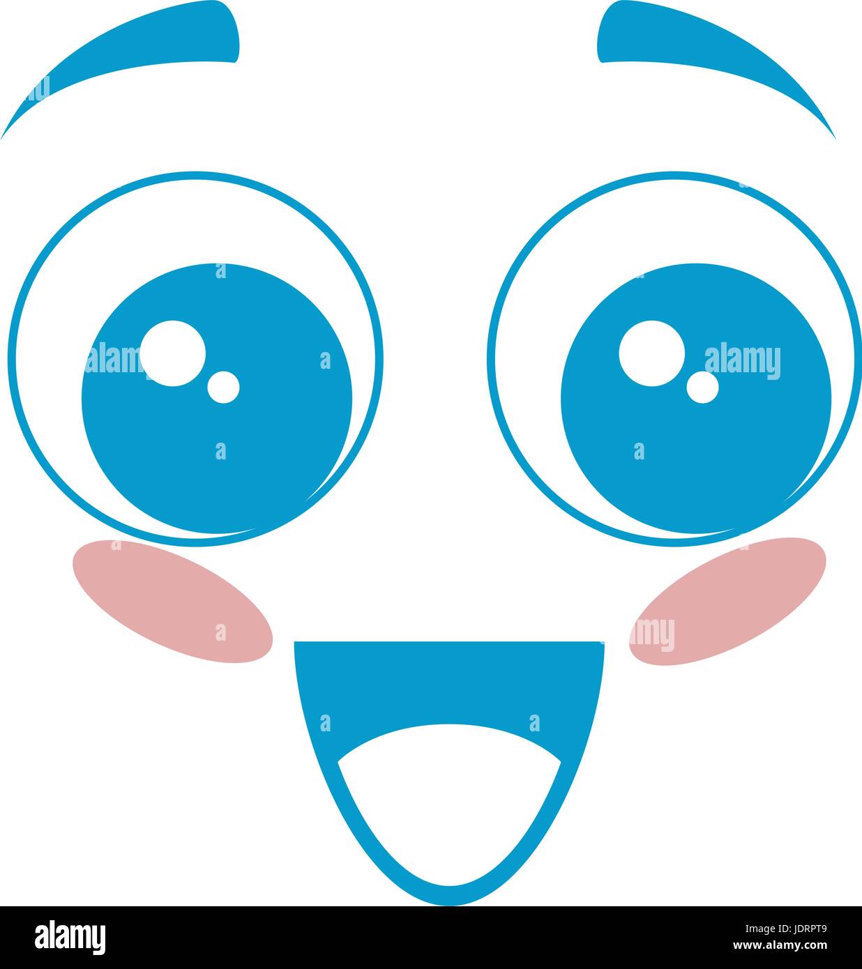 cartoon happy face icon over white background vector illustration Stock ...