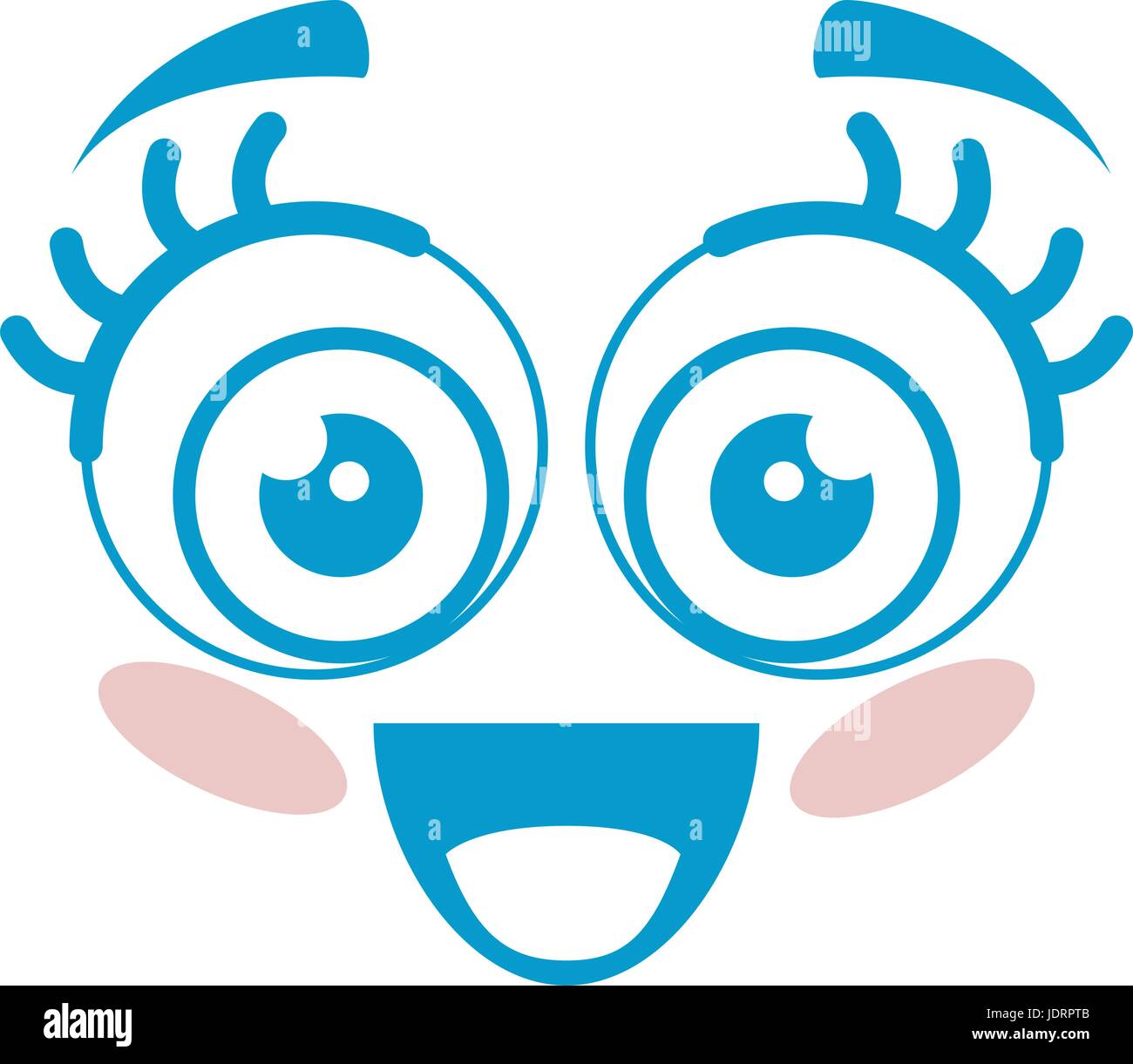cartoon happy face icon over white background vector illustration Stock ...