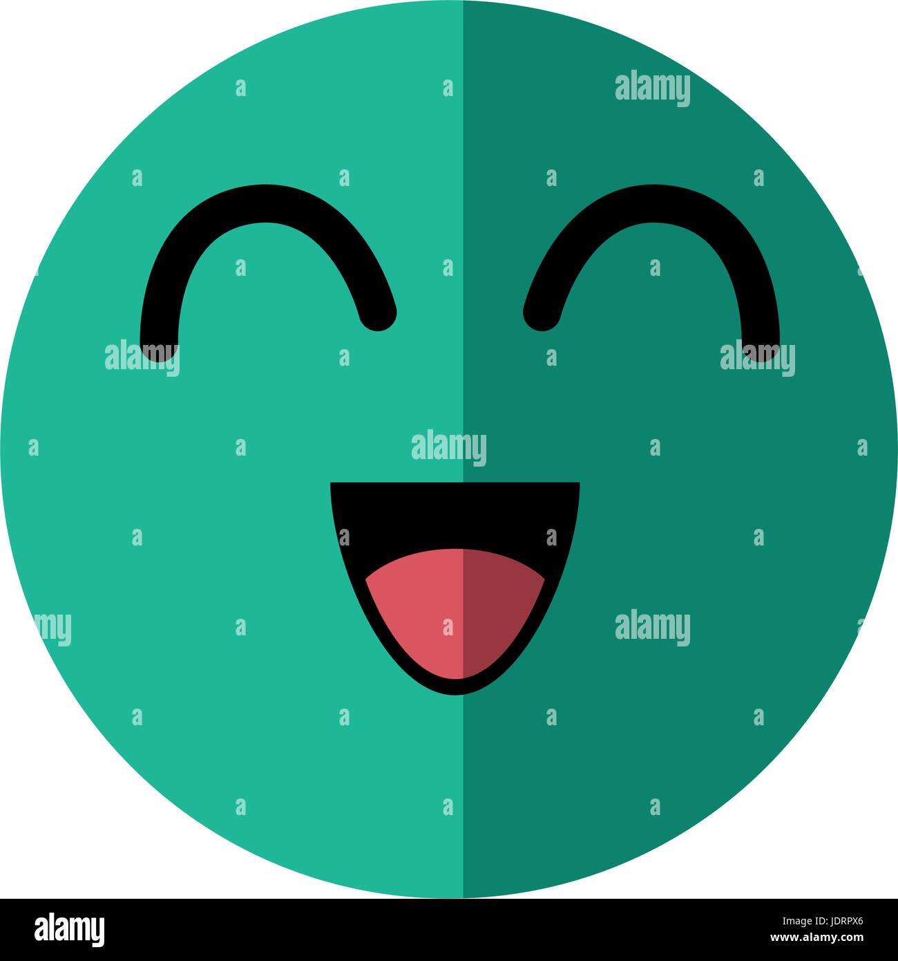 cartoon happy face icon over white background vector illustration Stock ...