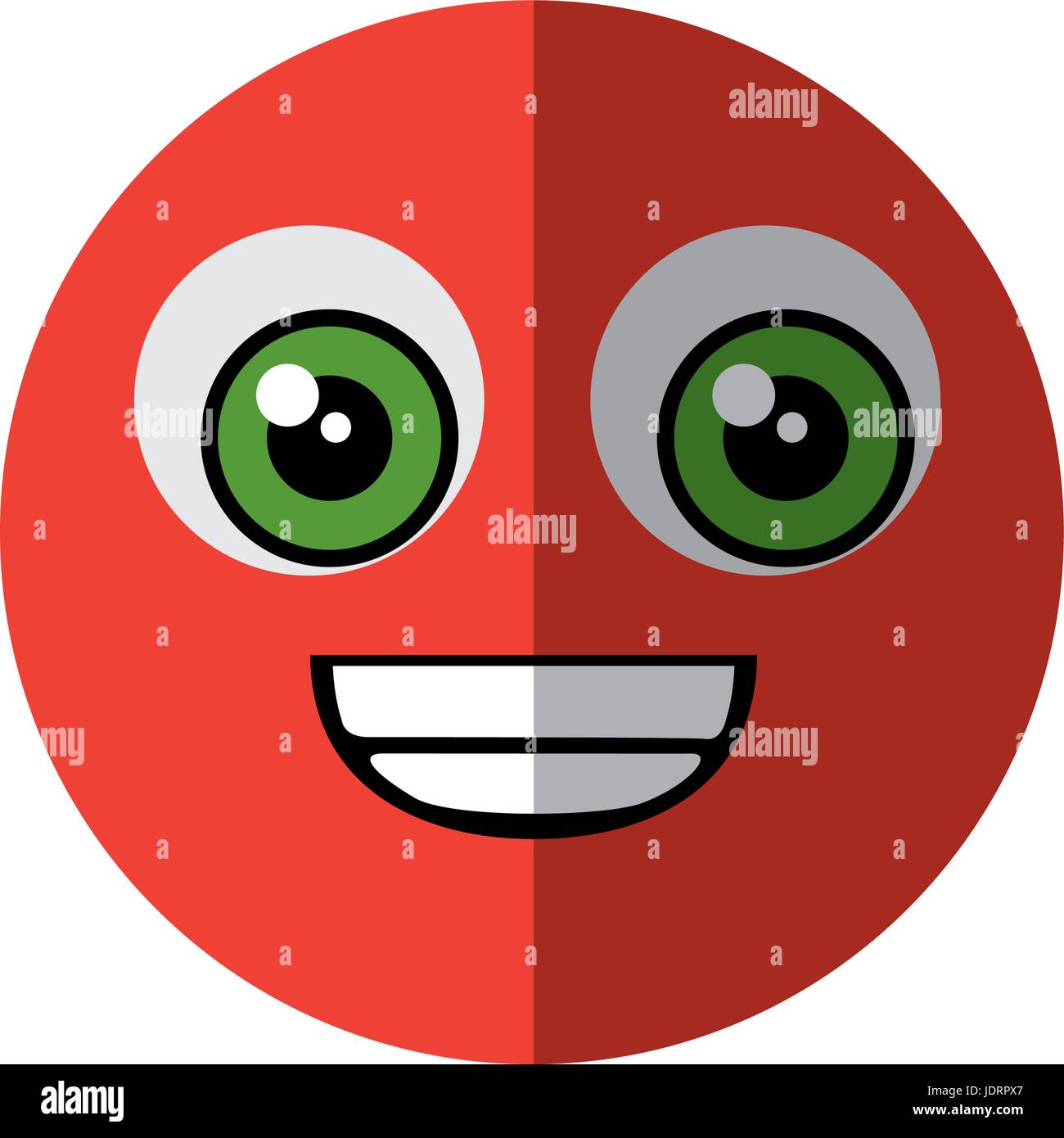 cartoon happy face icon over white background vector illustration Stock ...