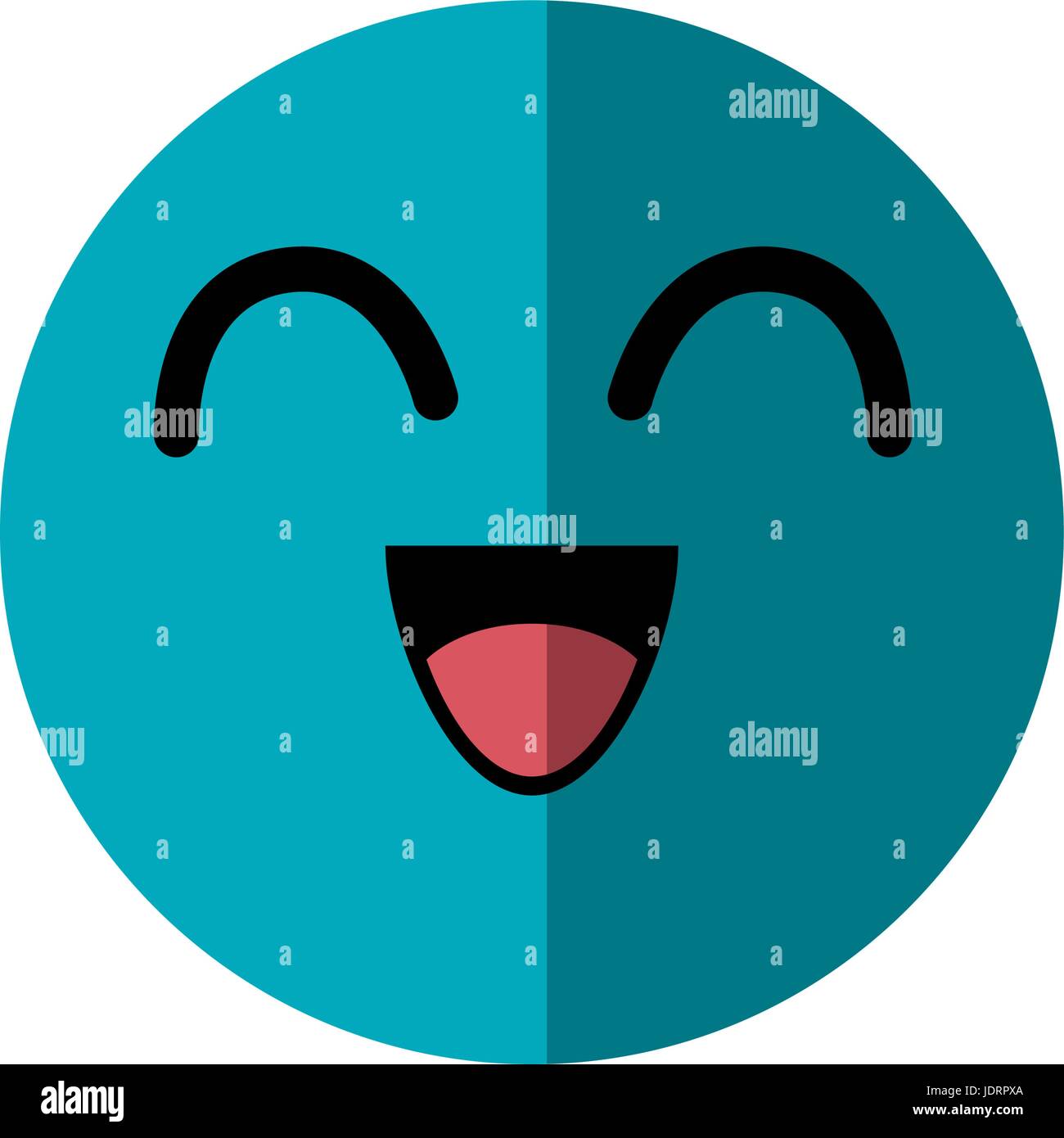 cartoon happy face icon over white background vector illustration Stock ...
