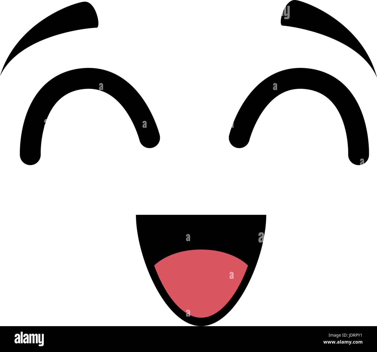 cartoon happy face icon over white background vector illustration Stock ...